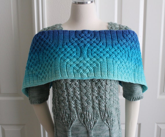 Crochet Shawl Pattern Crochet Cable Shawl Wrap Pattern Celtic - Etsy