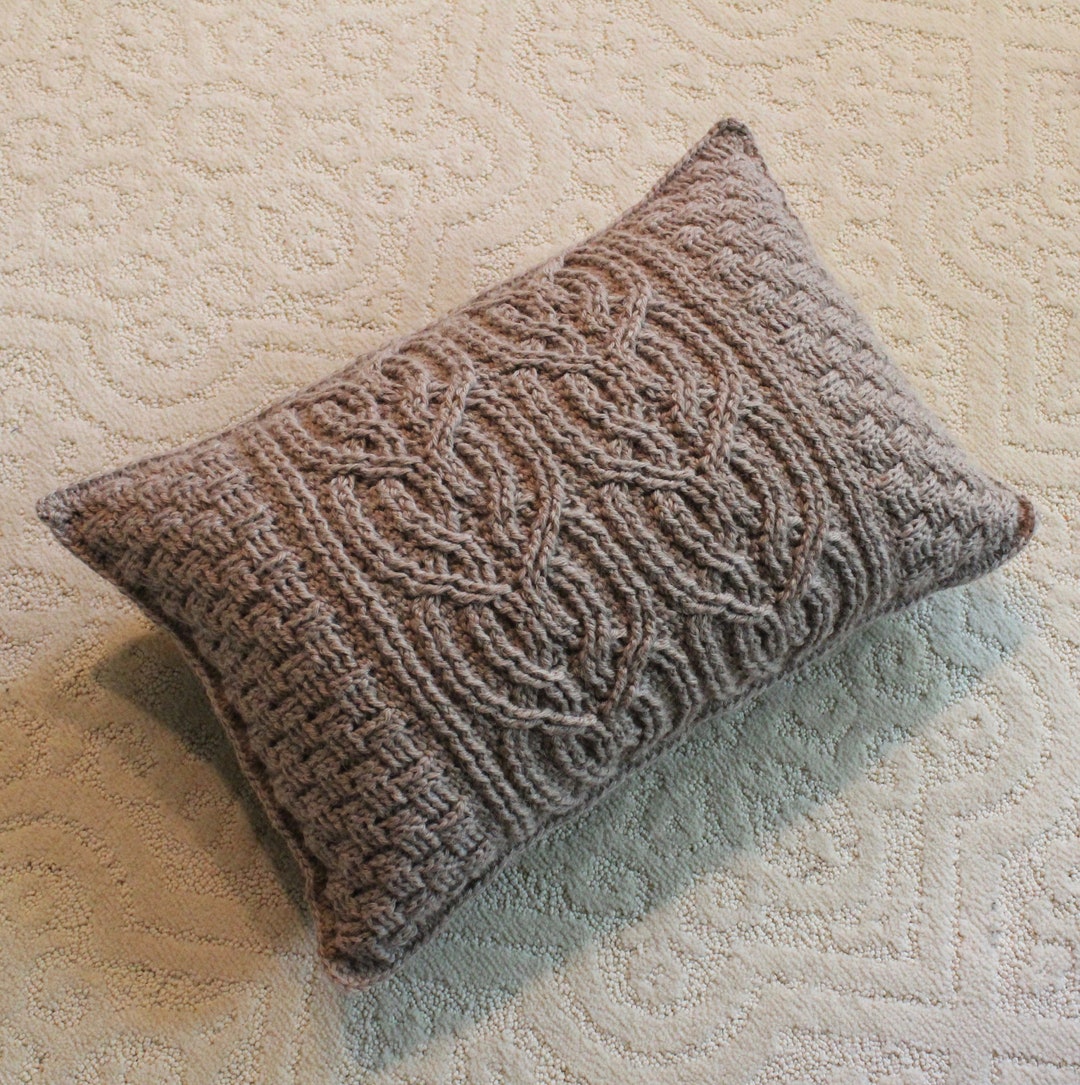 Crochet Pillow Pattern Nutmeg Cable Pillow Cable Braided Blanket ...