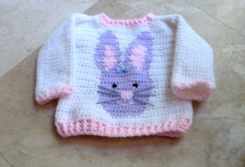 Bunny Love Baby Sweater Crochet Pattern for Boys and Girls | Etsy