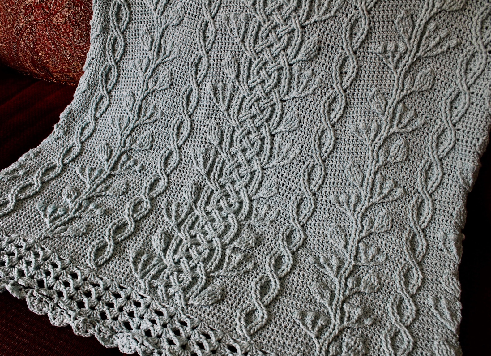 Crochet Blanket Pattern Celtic Garden Braided Cable Blanket - Etsy