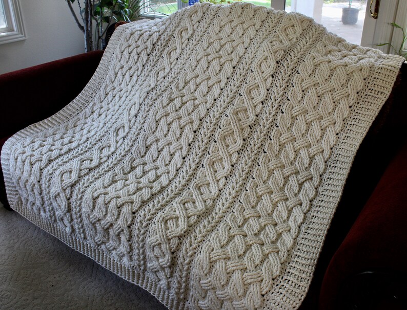Crochet Blanket Pattern Large Braemar Cable Braided Blanket Crochet ...