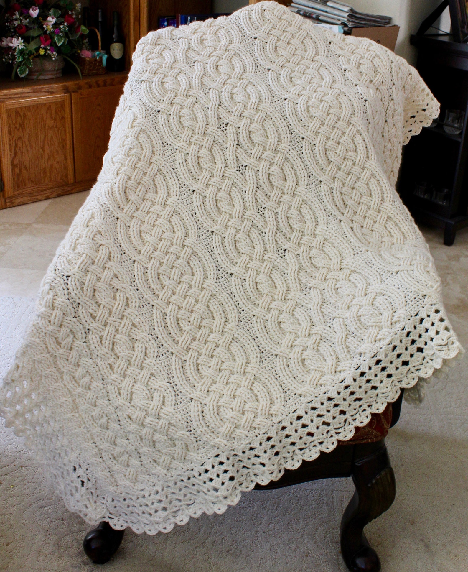 Crochet Blanket Pattern, Skara Brae Cable Braided Blanket Crochet ...
