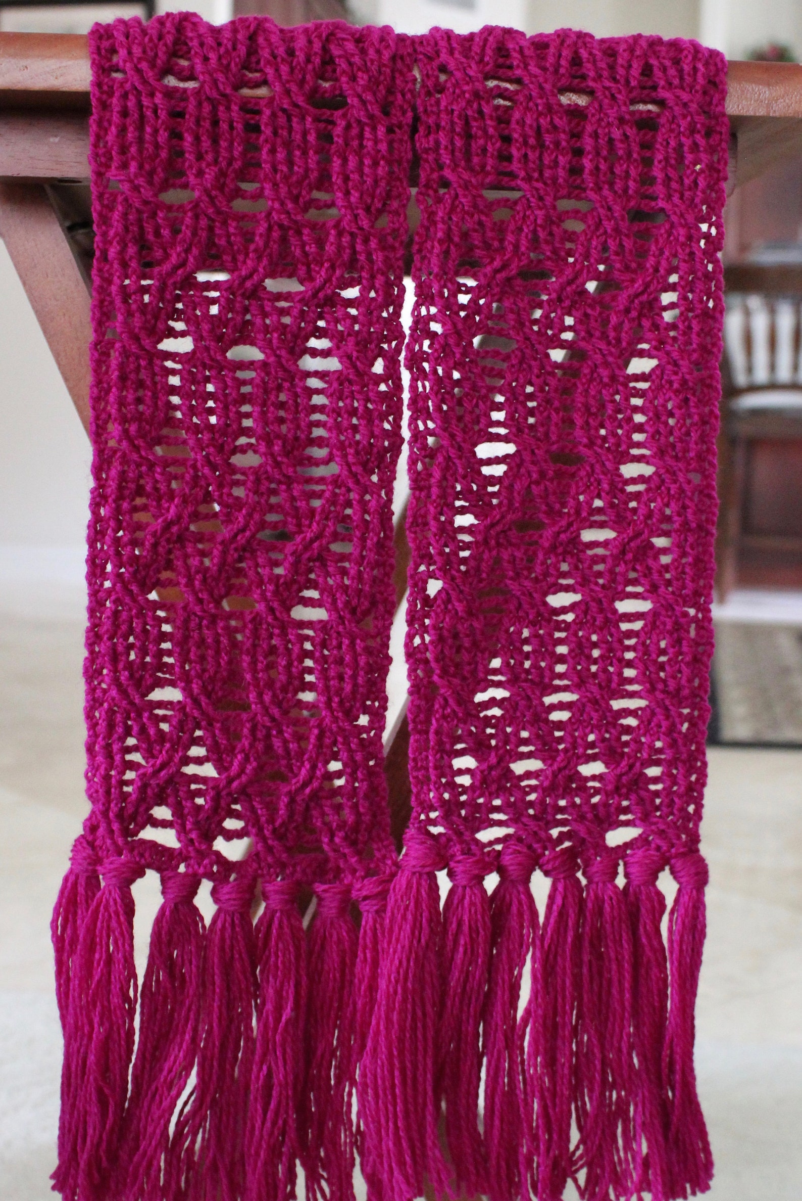 Crochet Scarf Pattern, Celtic Lace Cable Braided Scarf Crochet Pattern ...