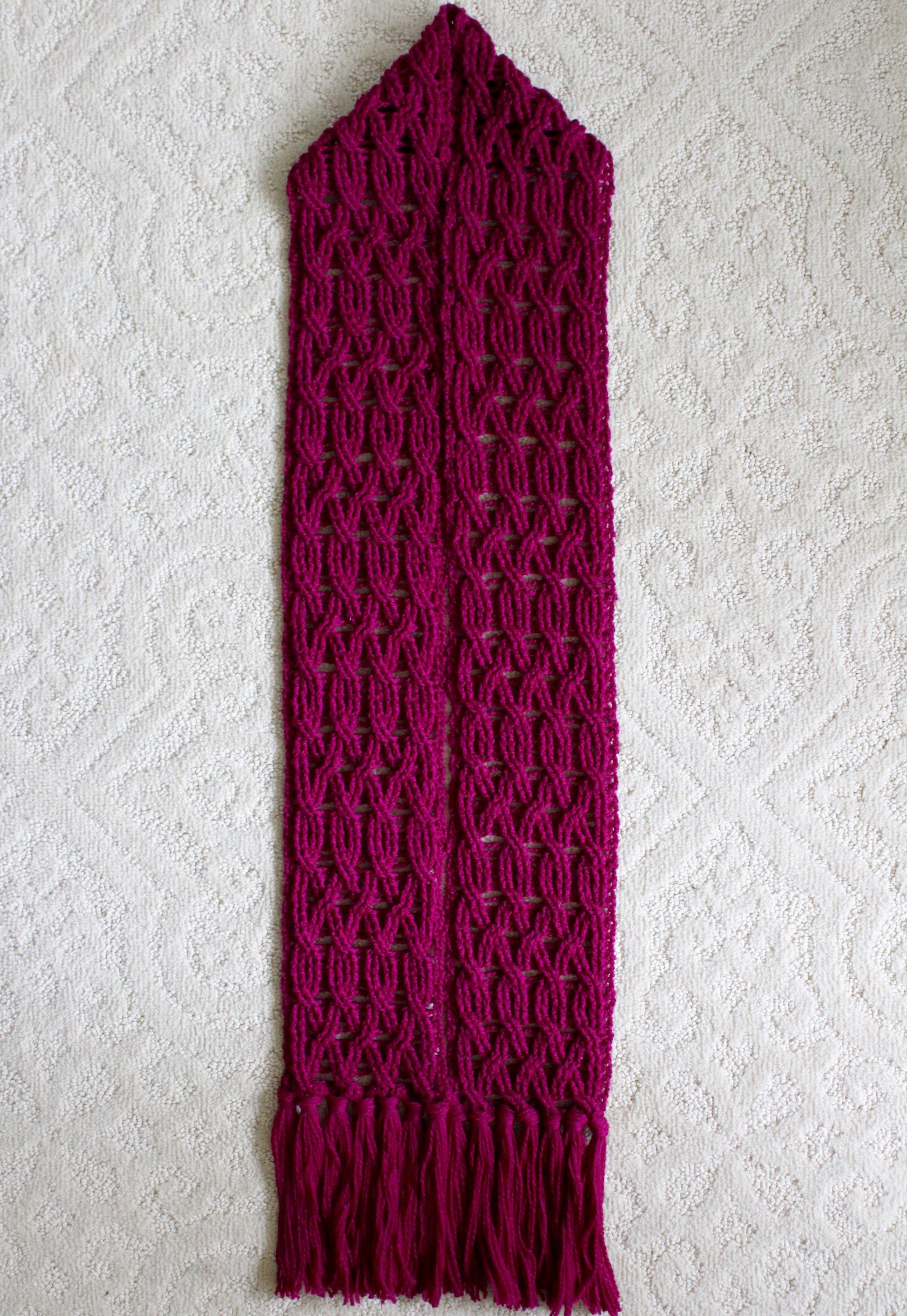 Crochet Scarf Pattern, Celtic Lace Cable Braided Scarf Crochet Pattern ...