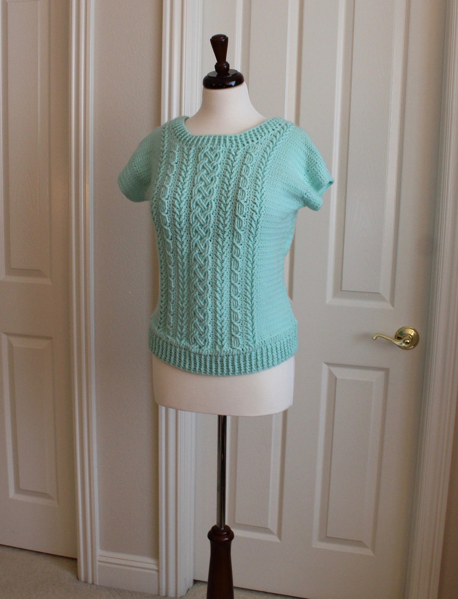 Inverness Braided Cable Adult Sweater Crochet Pattern for Women (size ...