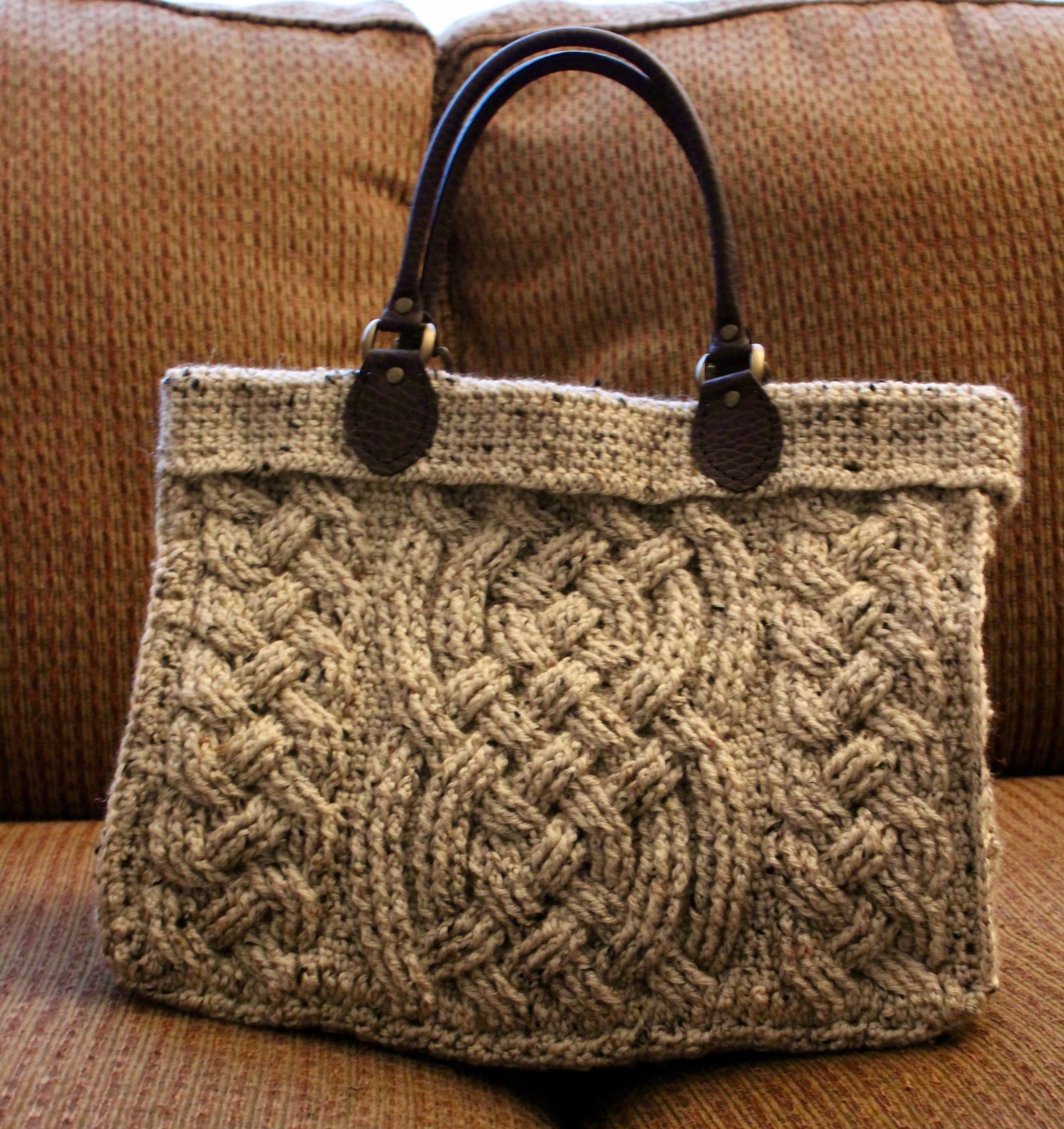 Aberdeen Cable Braided Purse Tote Handbag Crochet Patttern - Etsy