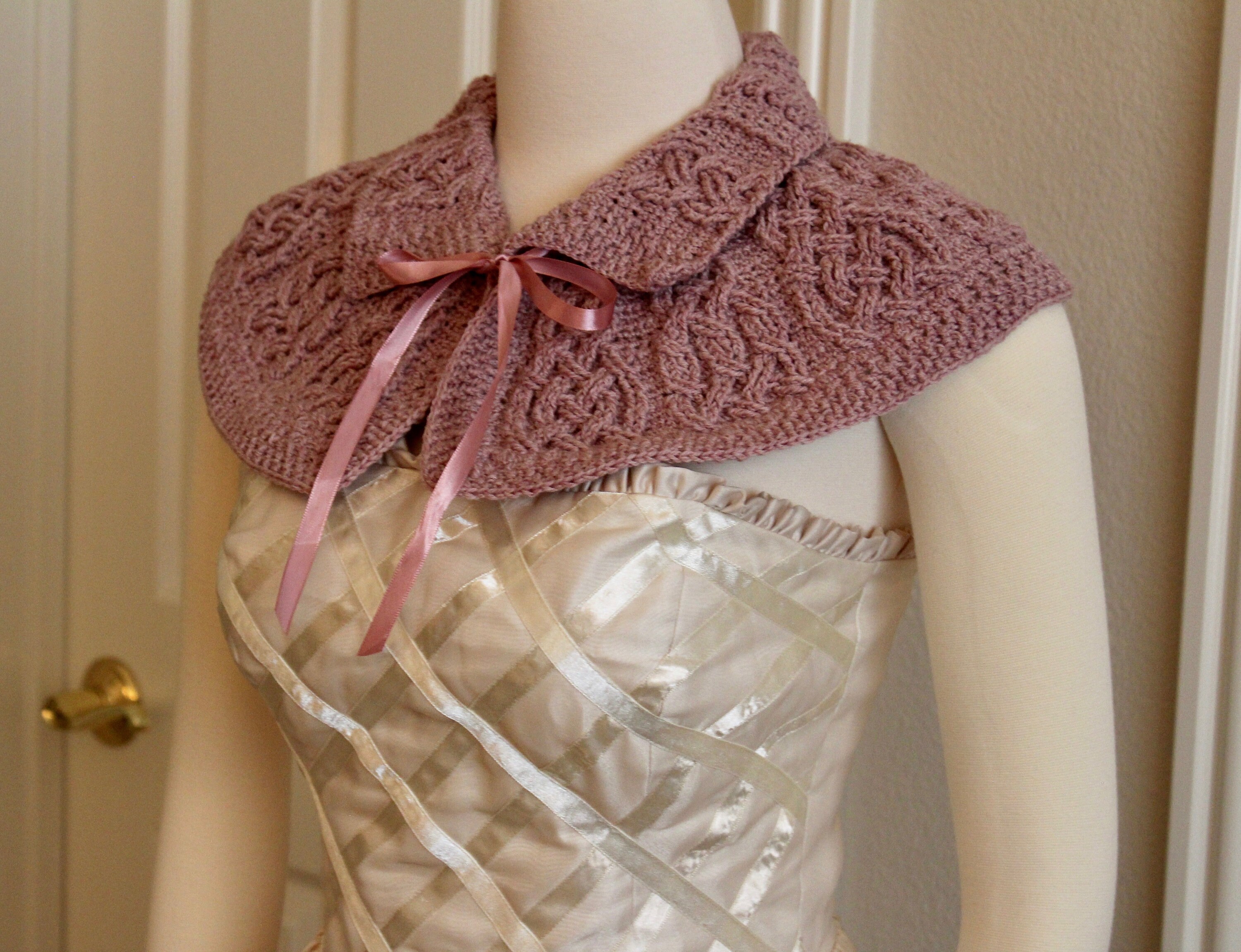 Crochet Pattern Bridgerton Capelet Cable Braided Cape Wrap - Etsy