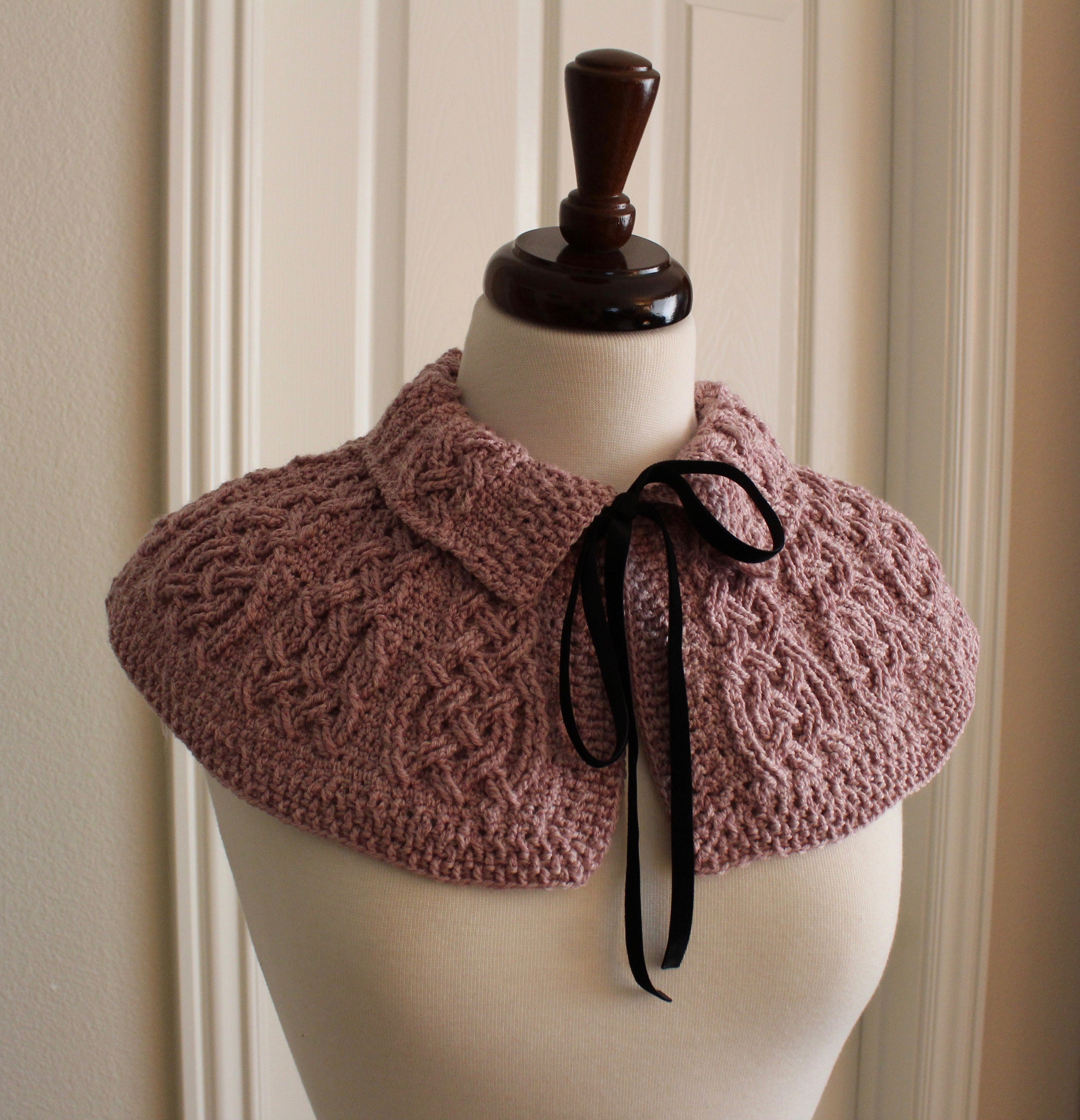 Crochet Pattern Bridgerton Capelet Cable Braided Cape Wrap Crochet ...