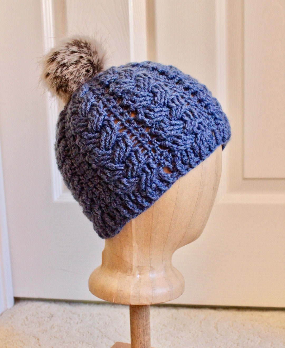 Crochet Hat Pattern, Cobblestone Cable Braided Hat Beanie Crochet ...