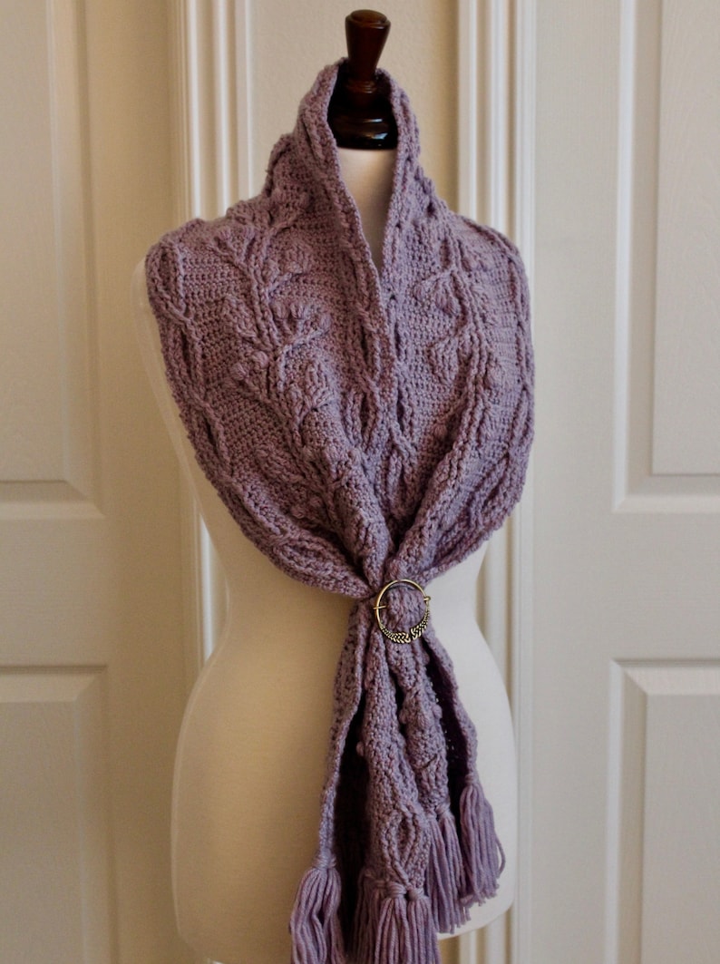 Crochet Scarf Pattern Celtic Garden Braided Cable Scarf - Etsy