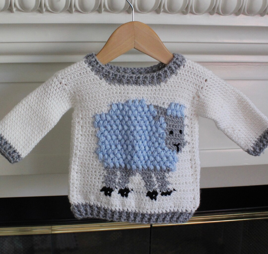 Lambie Love Baby Sweater Crochet Pattern for Boys and Girls (size 0 to ...