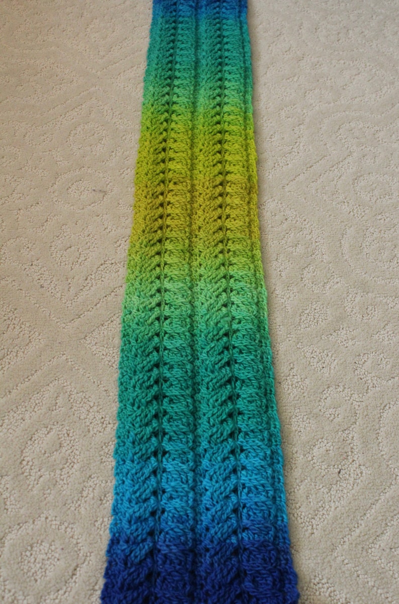 Crochet Scarf Pattern Algae Braided Cable Scarf Crochet | Etsy