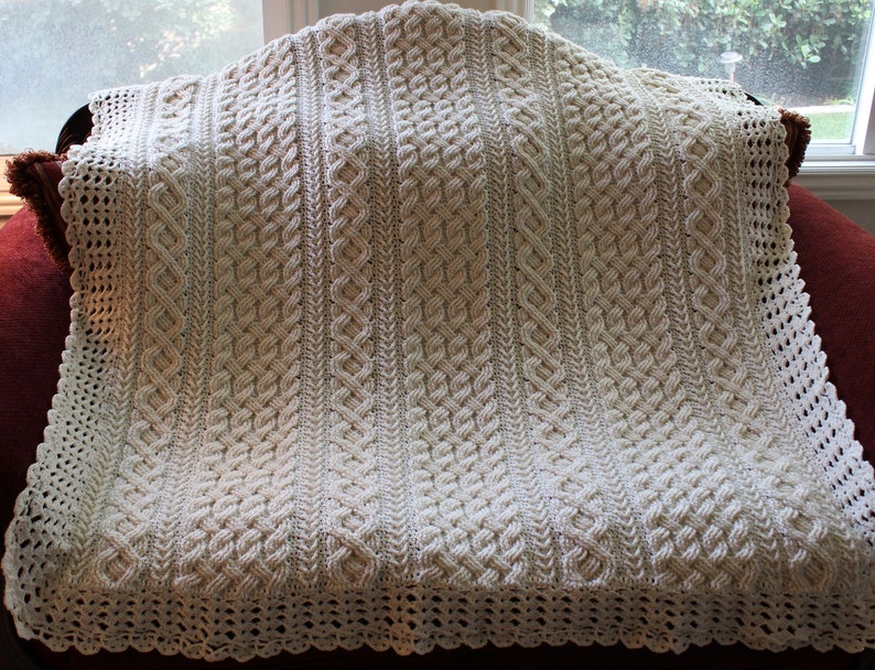 Crochet Blanket Pattern Braemar Cable Braided Blanket Crochet Pattern ...