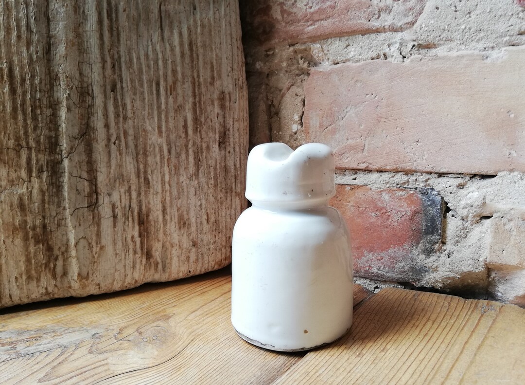 Large Porcelain Insulator Vintage Ceramic Paperweight Rare Old Rustic ...