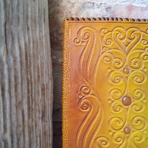 Genuine Leather Book Cover Notebook Cover Vintage Diary Cover Yellow ...