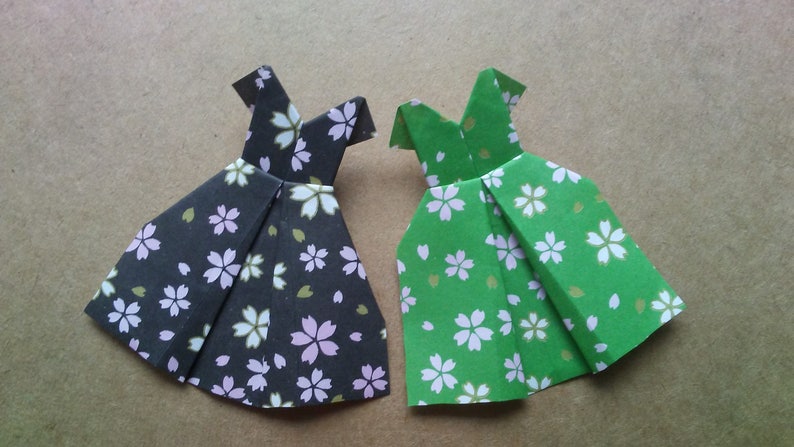 Black Floral Paper Dresses set of 4 - Etsy