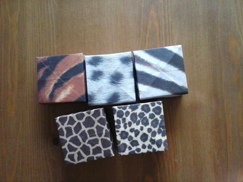 Animal Print Origami Boxes set of 5 - Etsy