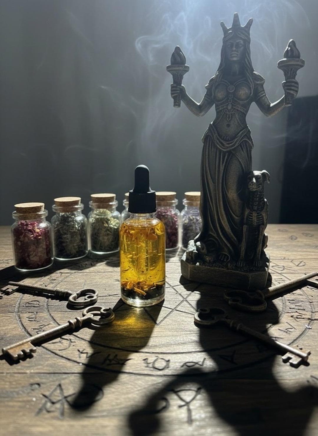 Triple Goddess Hekate Oil | Dark Moon Crossroads Ritual Blend With ...