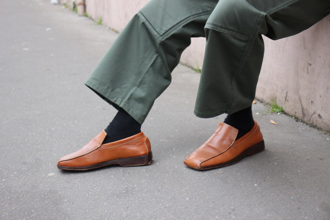 Square Toe Moccasin Shoe in Camel Leather Patrick Cox Size 41.5 - Etsy