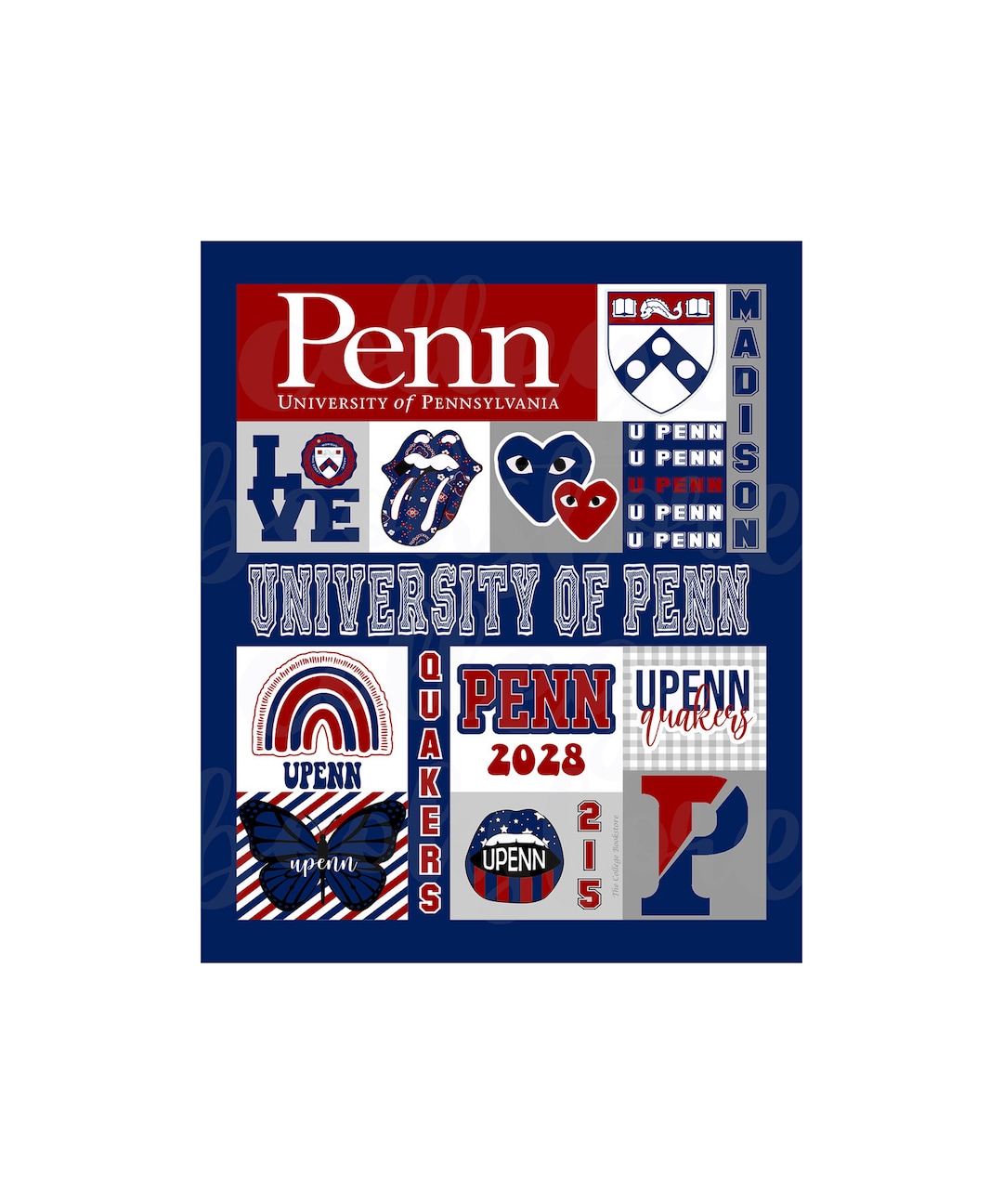 Custom College Gift Blanket Personalized Photo Dorm Room Harvard Upenn ...