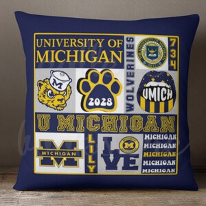 Custom COLLEGE Pillow With Insert | Decorative Throw Pillow | Dorm Room ...