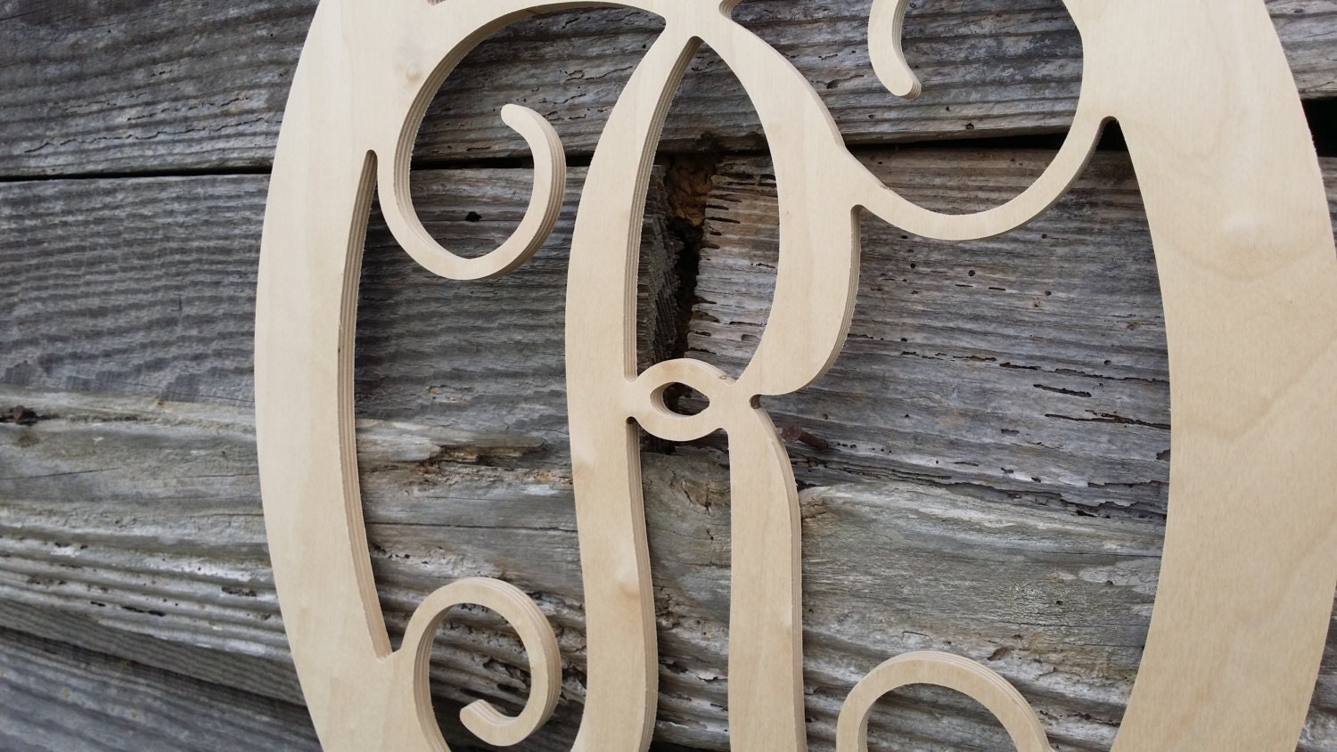 Wooden Monogram Unpainted Wood Monogram Wood Letters | Etsy
