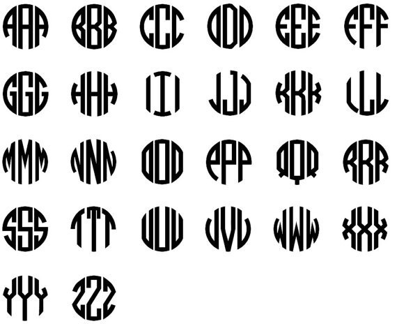 Painted Circle Monogram Wall Hanging - Wooden Circle Monogram - Wood ...
