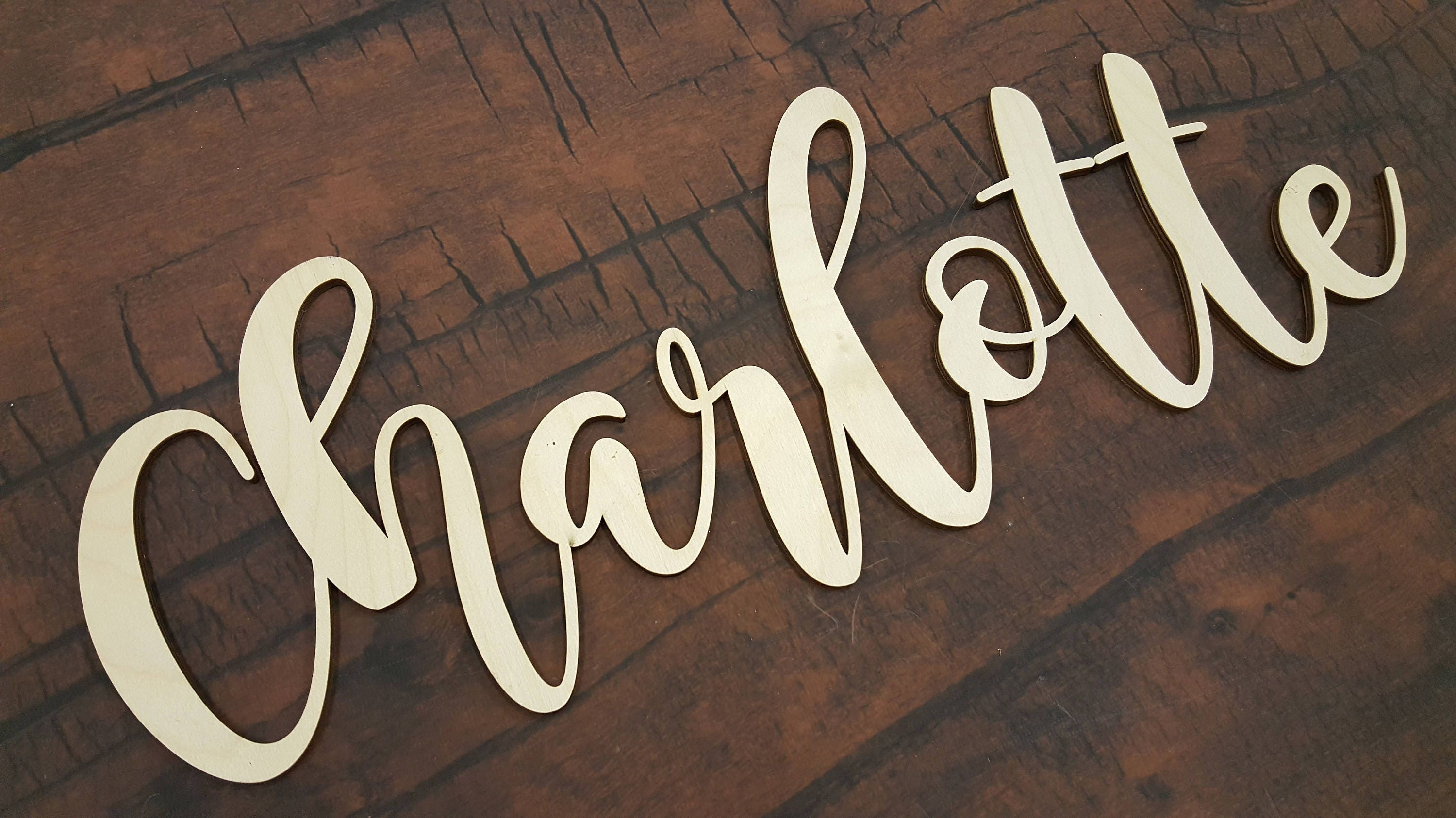 Unpainted Wall Name - Wooden Word Wall Hanging - Personalized Wall ...