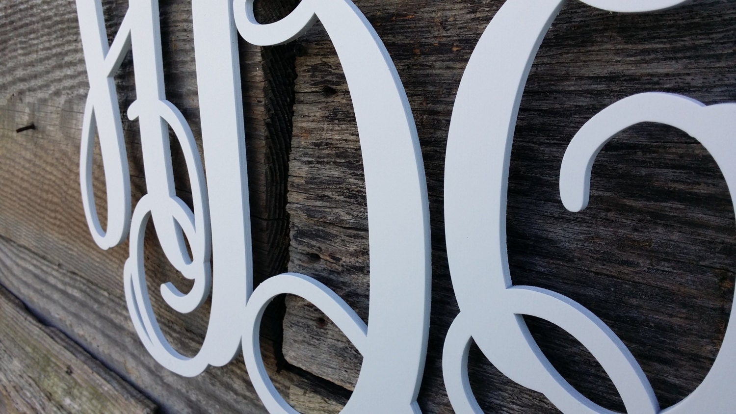 Painted Wooden Monogram Wooden Monogram Wall Hanging | Etsy