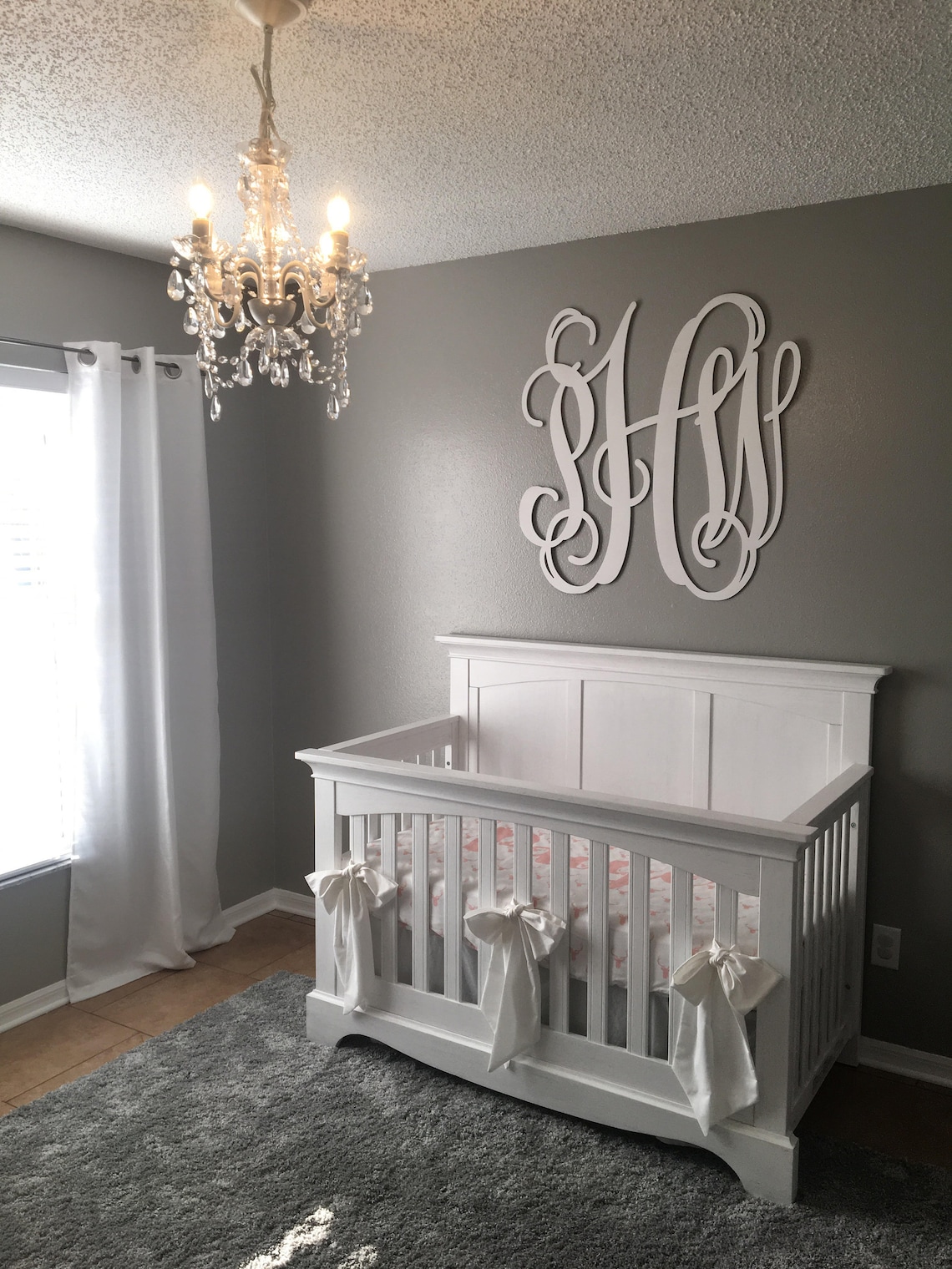 Crib Monogram Wooden Initials for Nursery Painted Wooden - Etsy