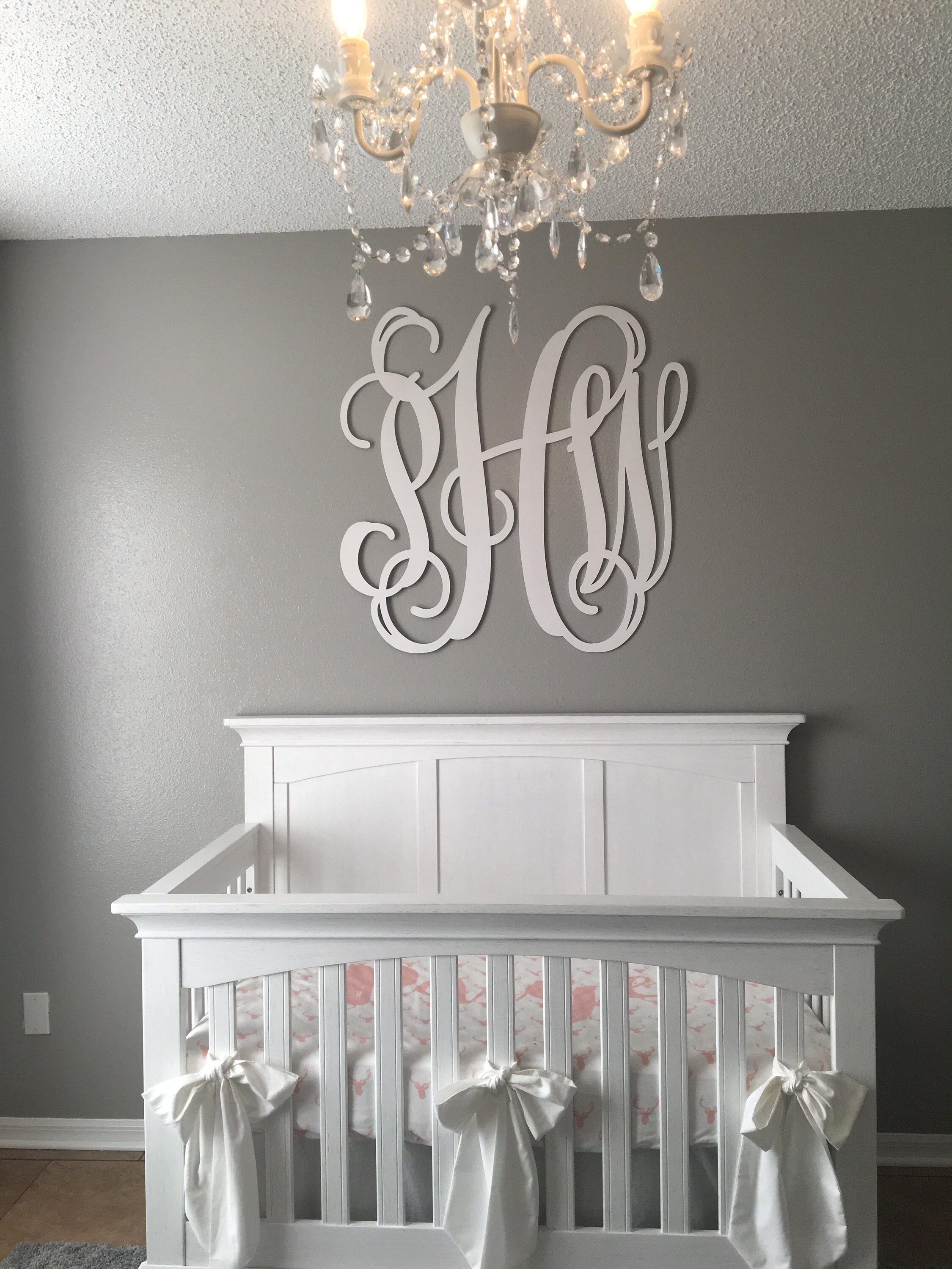 Crib Monogram Wooden Initials for Nursery Painted Wooden - Etsy