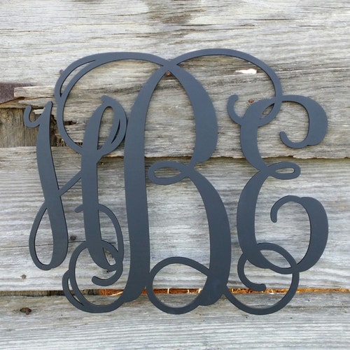 PAINTED Wooden Initials Monogram Wall Hanging Wooden - Etsy