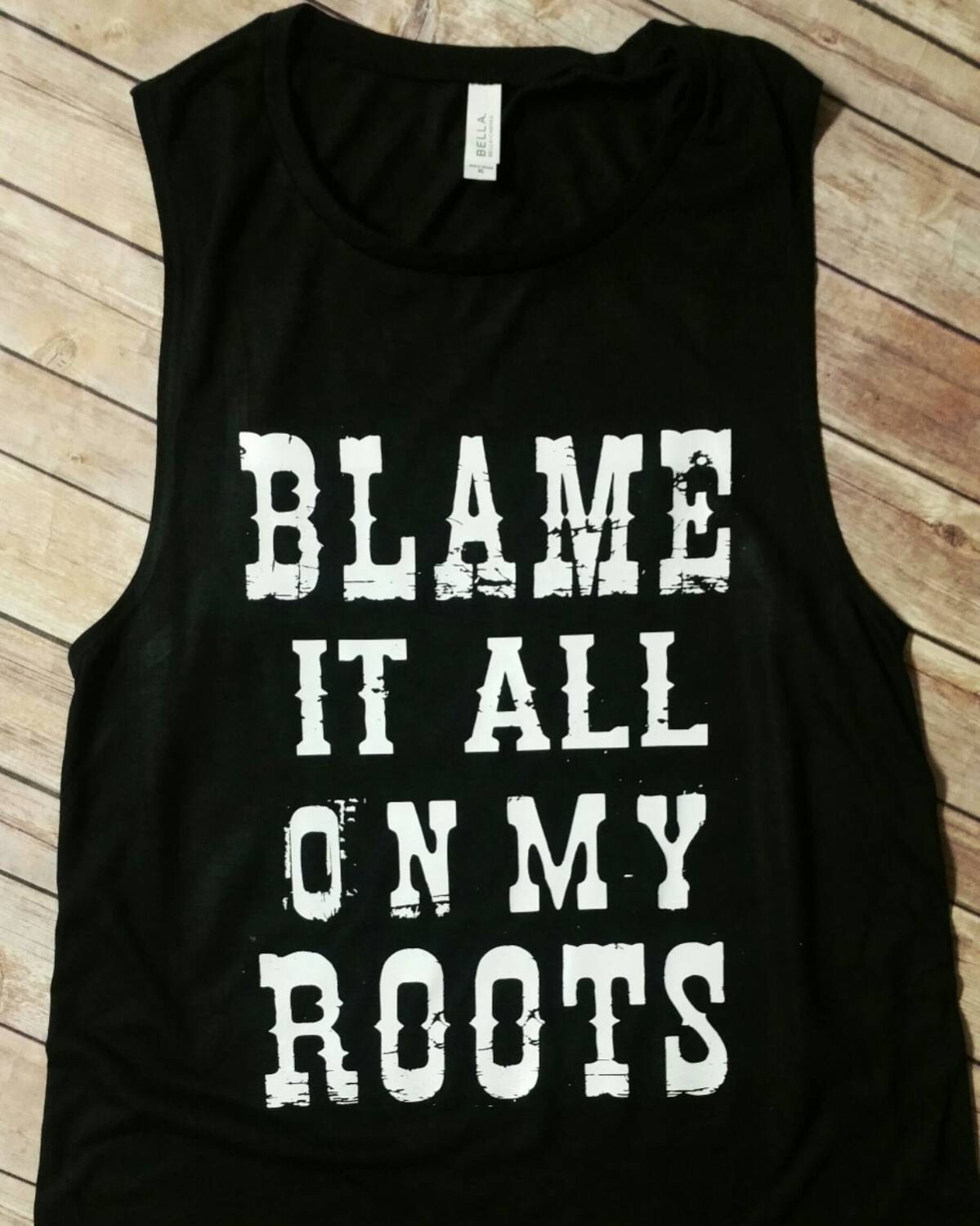 New Blame It All on My Roots Distressed Flowy Scoop | Etsy