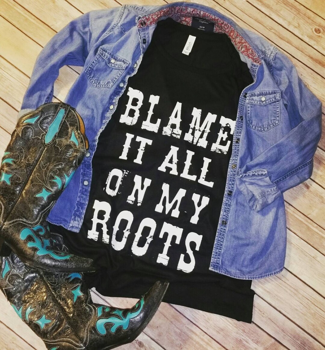 New Blame It All on My Roots Distressed Flowy Scoop Muscle Shirt - Etsy