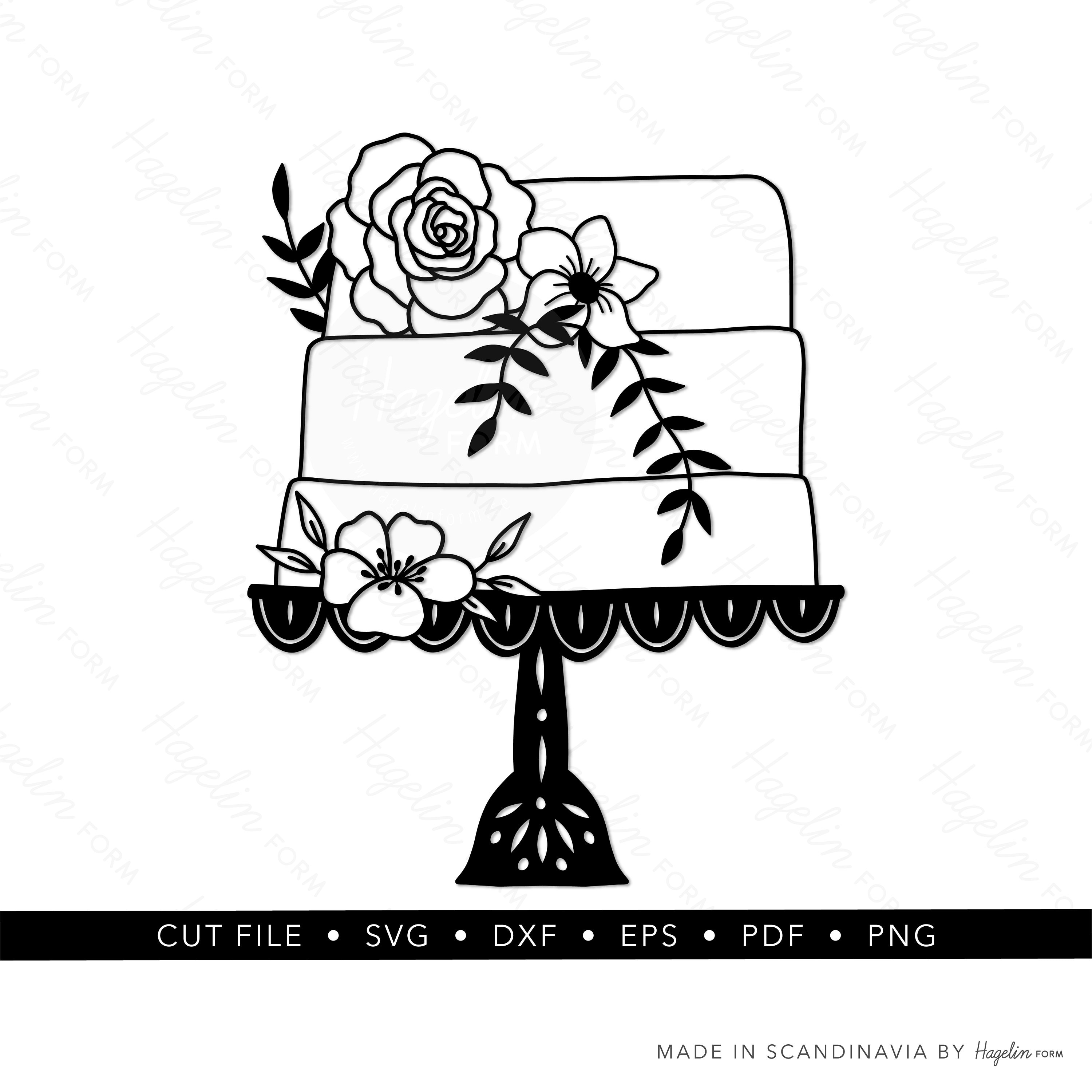 Cake SVG File Wedding Cake Cut File Wedding Digital Stamp | Etsy