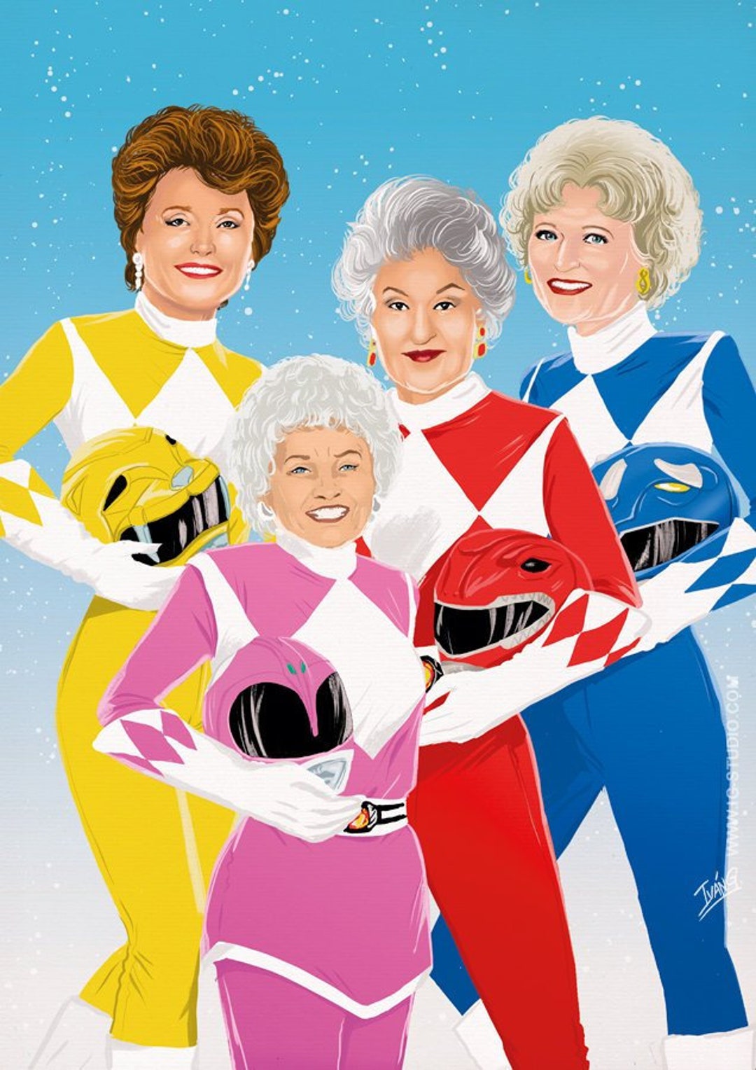 Power Golden Ranger Girls (signed Prints) © Iván García. - Etsy