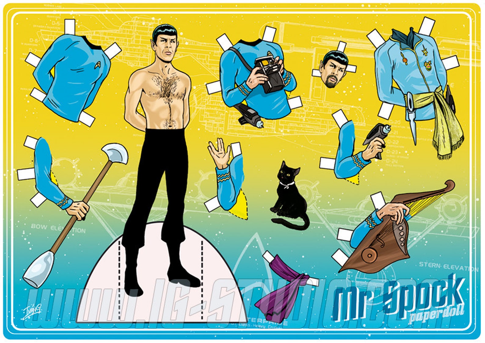 Mr Spock. Paperdoll (signed Prints) © Iván García - Etsy