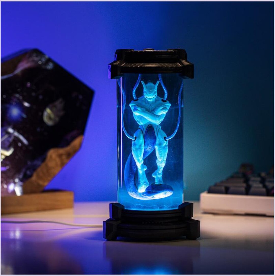 Custom POWERFUL MEWTWO Resin Lamp, Custom Diorama for Pokemon Gifts ...