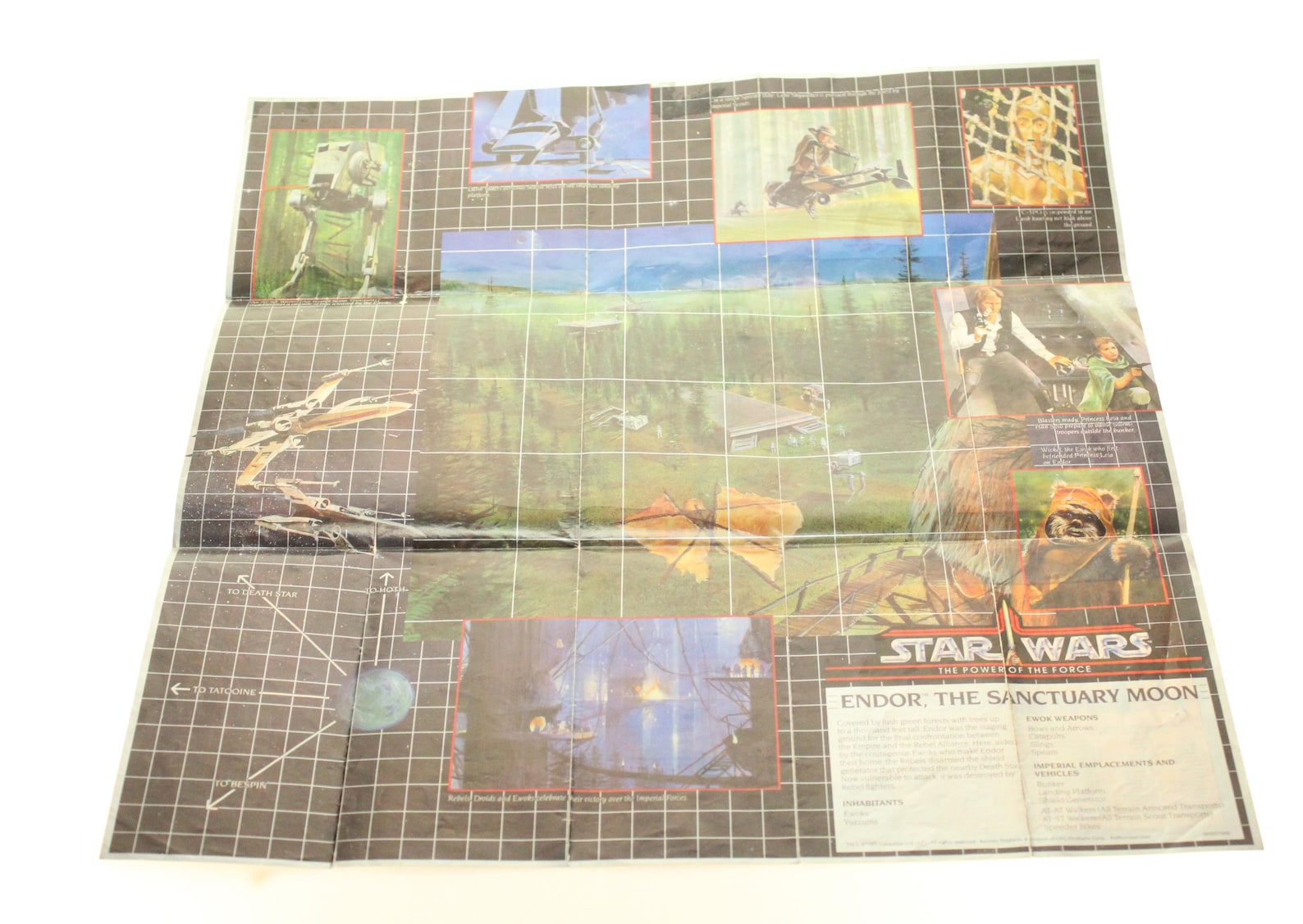 Endor Sanctuary Moon Planetary Map Vintage Star Wars Power of the Force ...