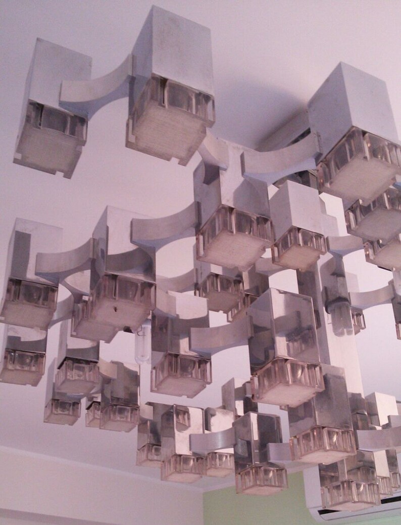 Sciolari Cubic 81 Bulbs Perspex Shade Chrome Chandelier - Etsy