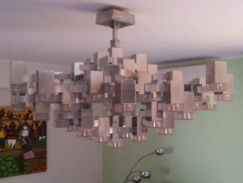 Sciolari Cubic 81 Bulbs Perspex Shade Chrome Chandelier - Etsy