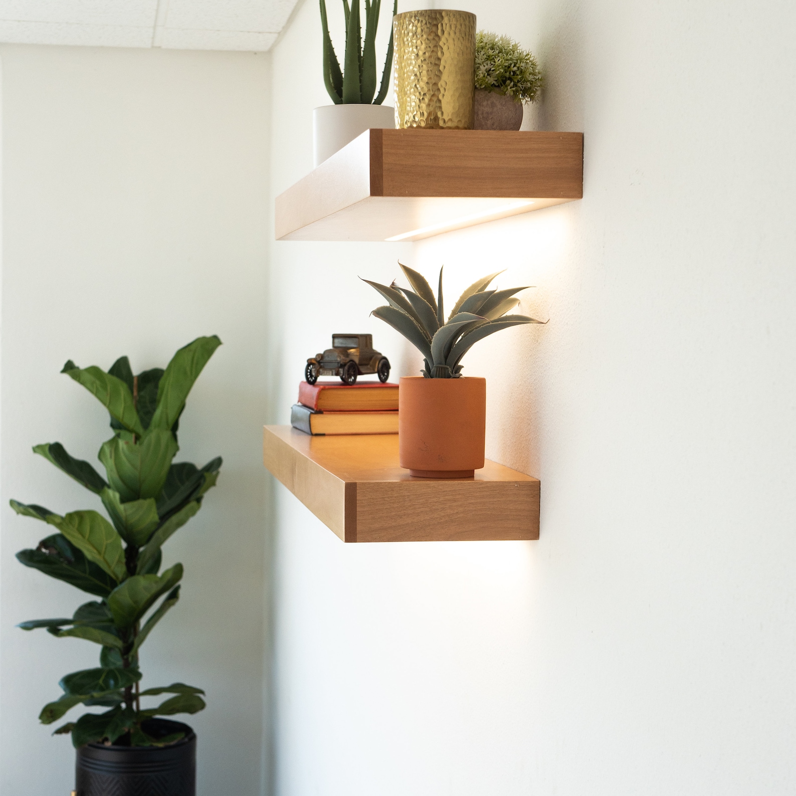 Modern LED Floating Shelves, Kitchen Shelving, FREE Shipping, Recessed ...