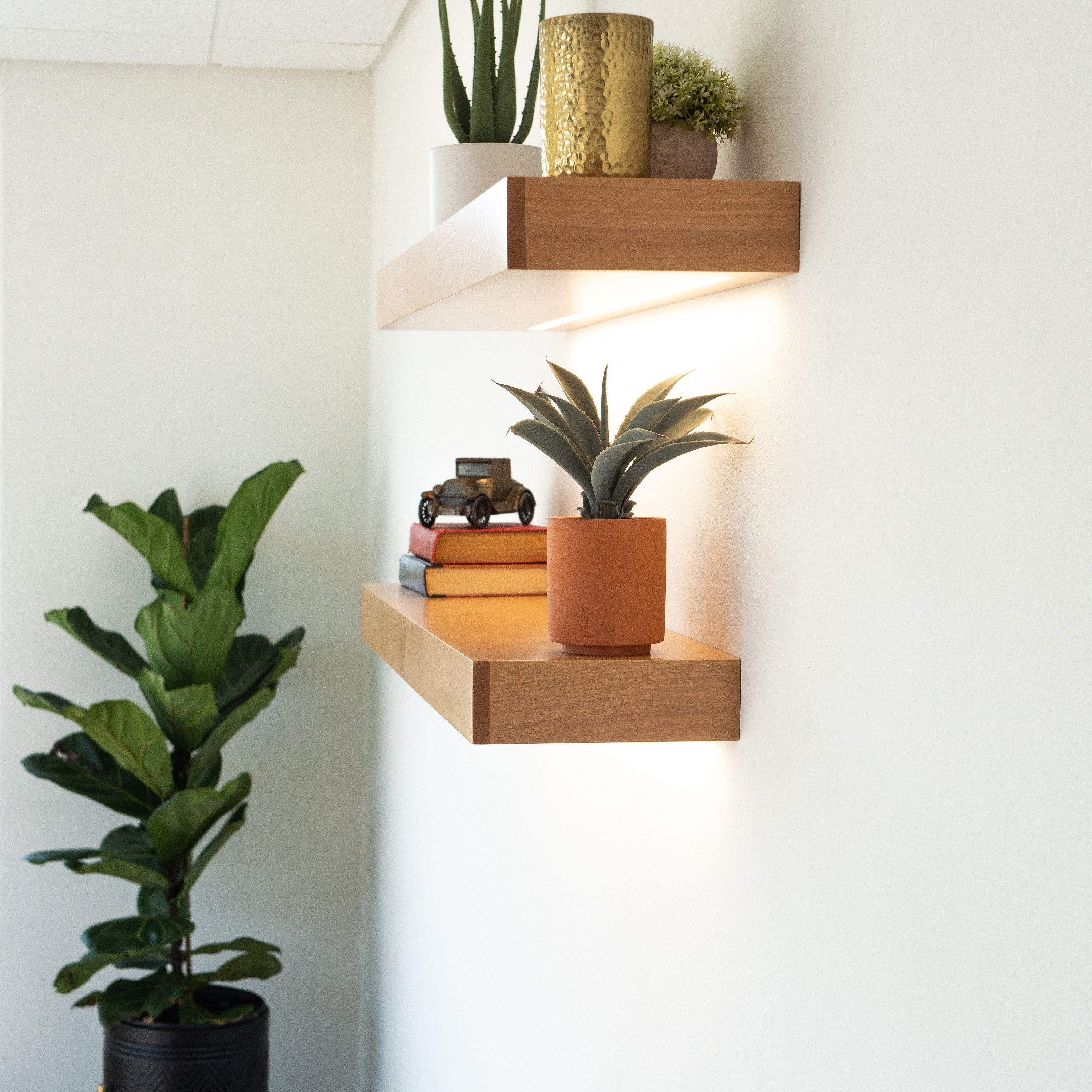 Modern LED Kitchen Floating Shelves Kitchen Shelving FREE - Etsy