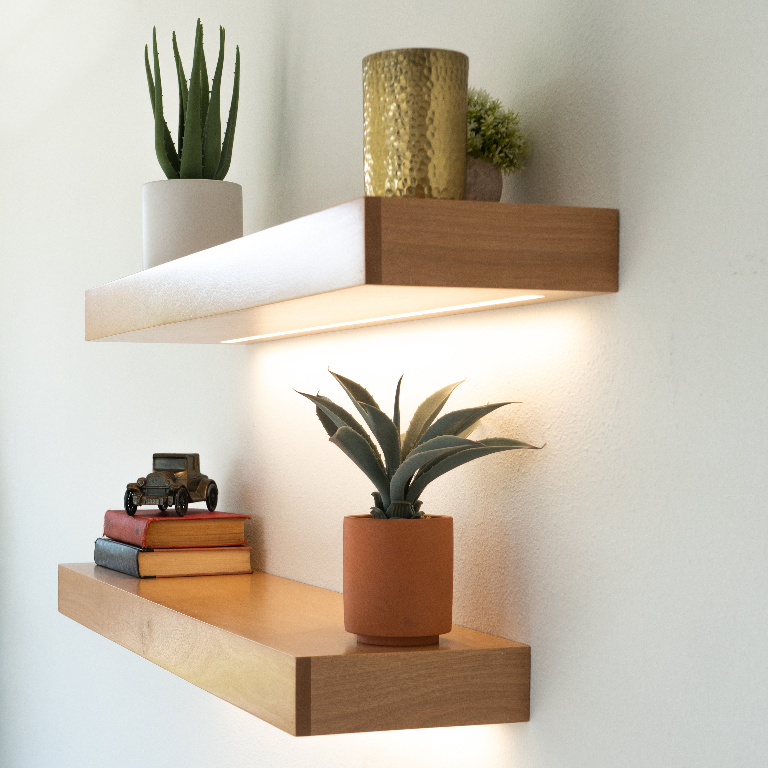 Modern LED Kitchen Floating Shelves Kitchen Shelving FREE - Etsy