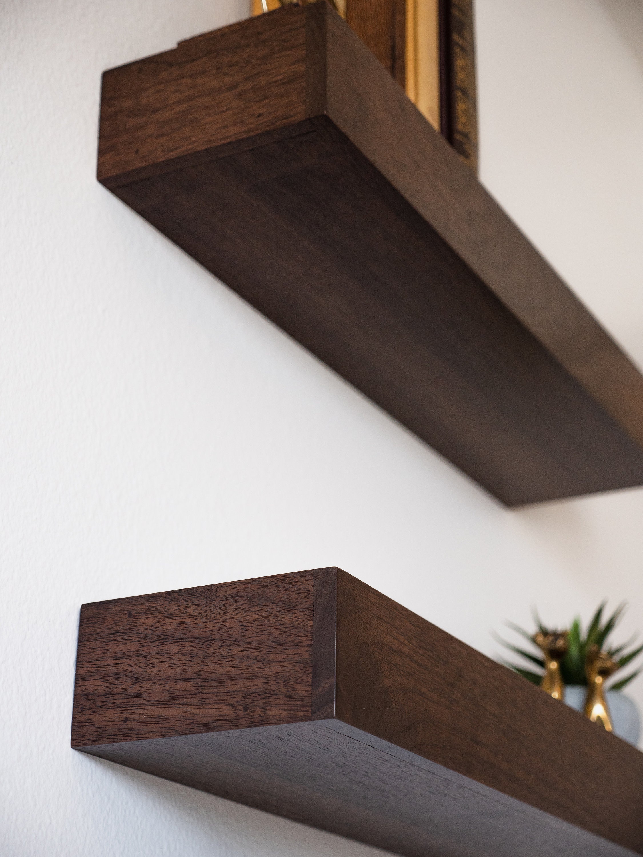 Walnut Floating Shelf Modern Floating Shelves FREE SHIPPING - Etsy