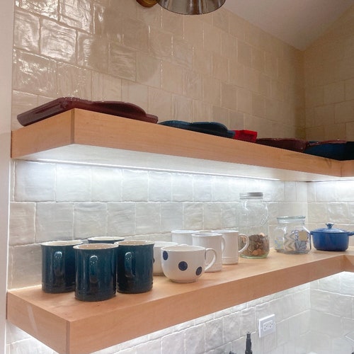 Modern LED Kitchen Floating Shelves Kitchen Shelving FREE - Etsy