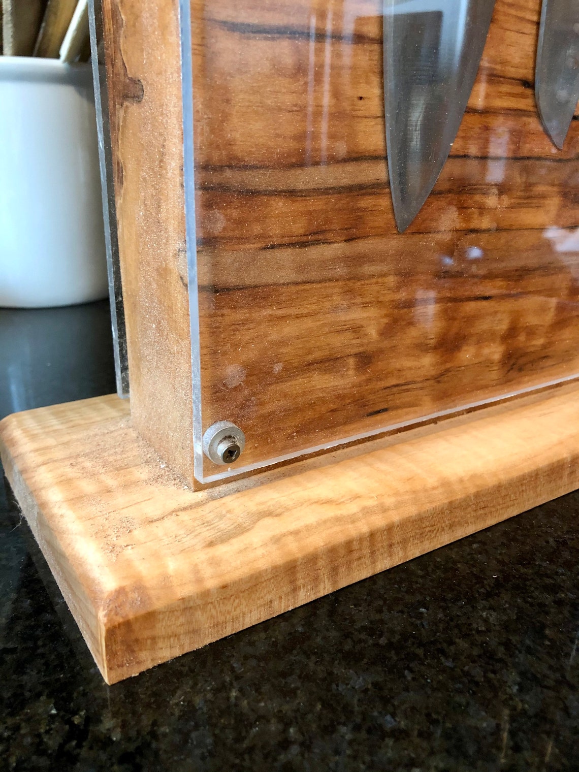 Custom Handmade Kitchen Knife Storage Block of Lightly Spalted - Etsy