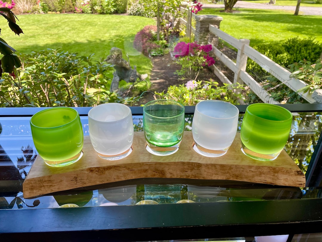 Custom Made SIBERIAN ELM Glassybaby / Candle Display / Holder With 2 ...