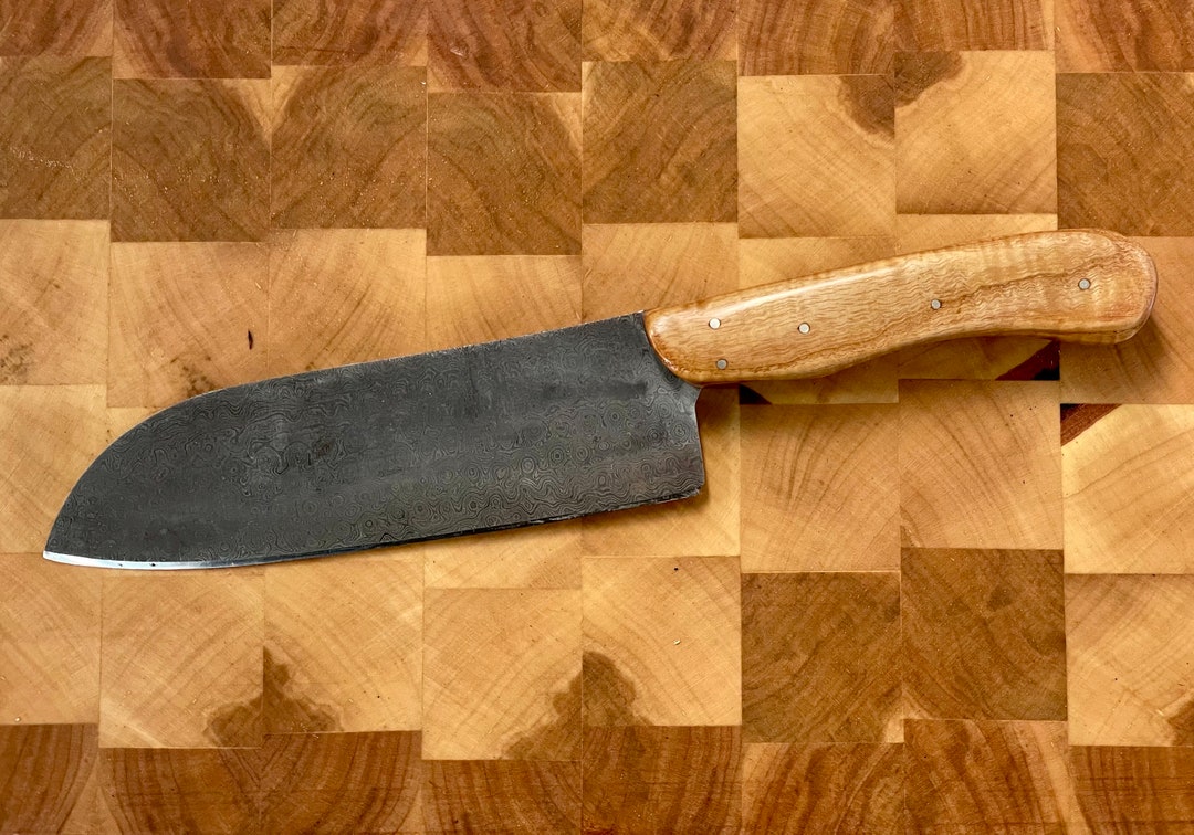 Custom Made Chef / Kitchen PREP Knife of DAMASCUS Steel With Curly ...