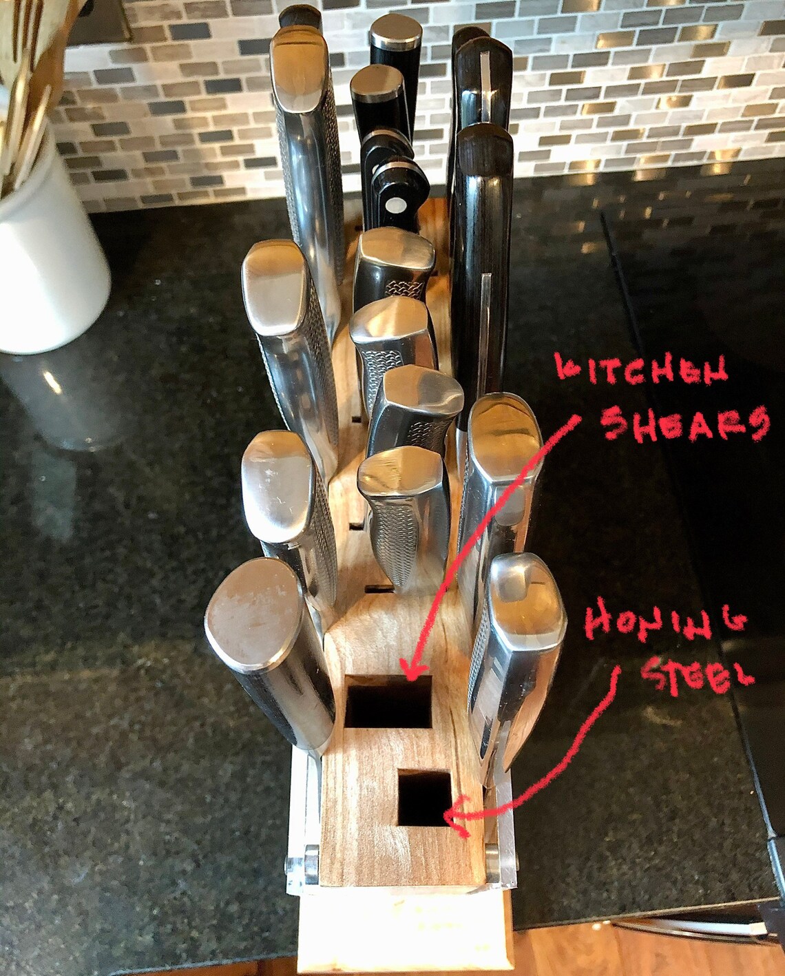 Custom Handmade Kitchen Knife Storage Block of Lightly Spalted - Etsy